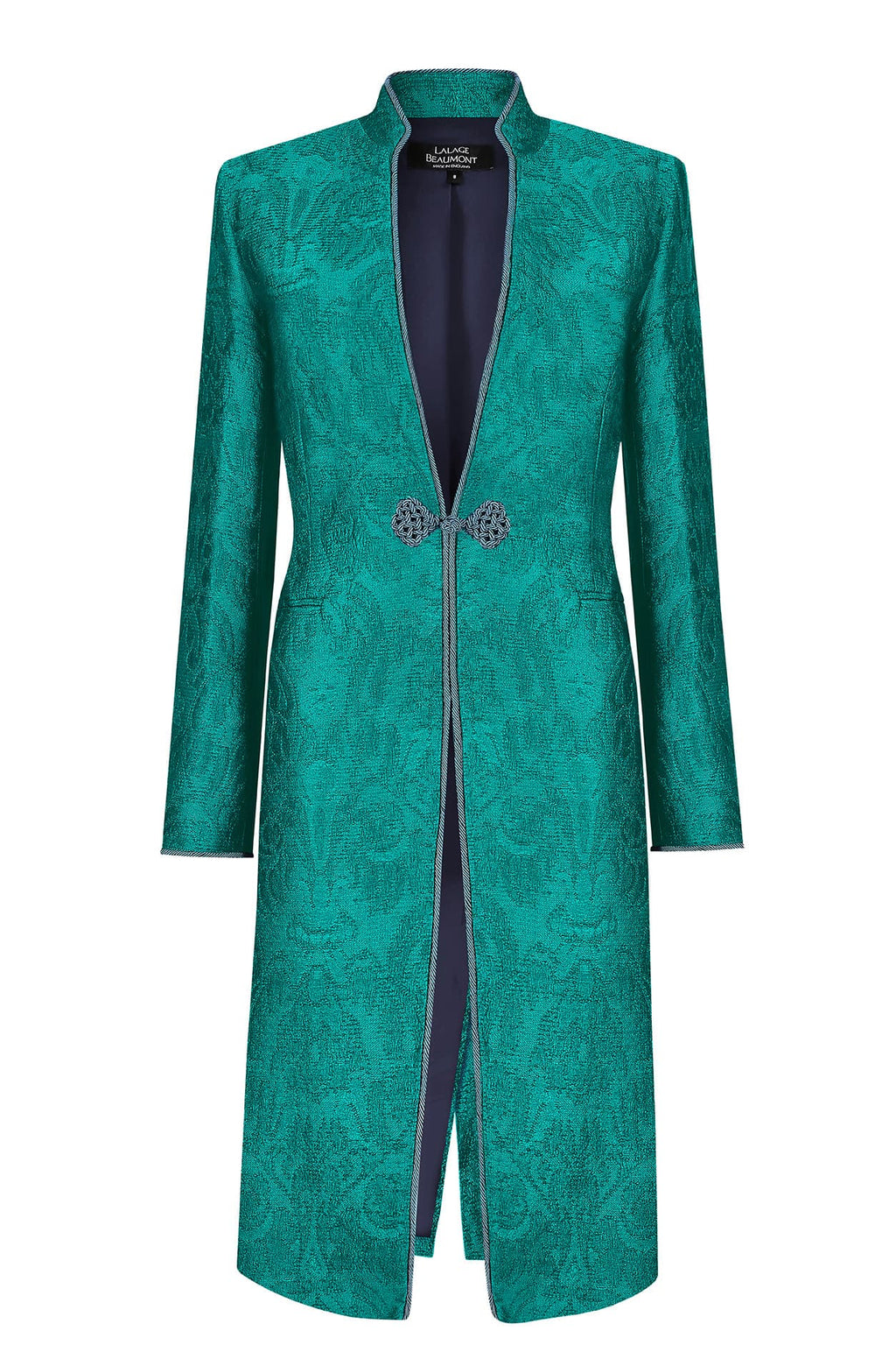 Peacock Dress Coat in Winter Brocade with Cord Trim and Frogging ...