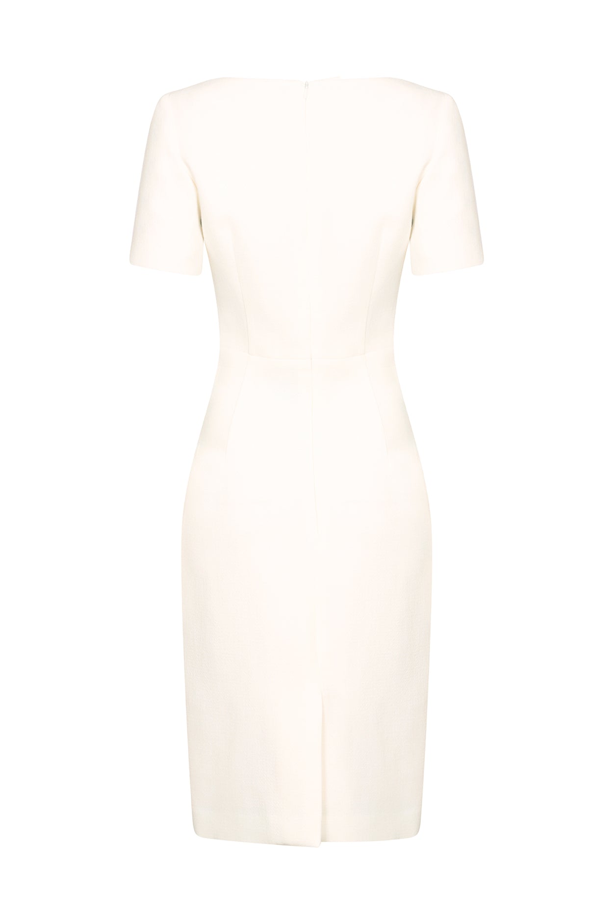 Wool Faille Dress in Ivory - Angie – Lalage Beaumont