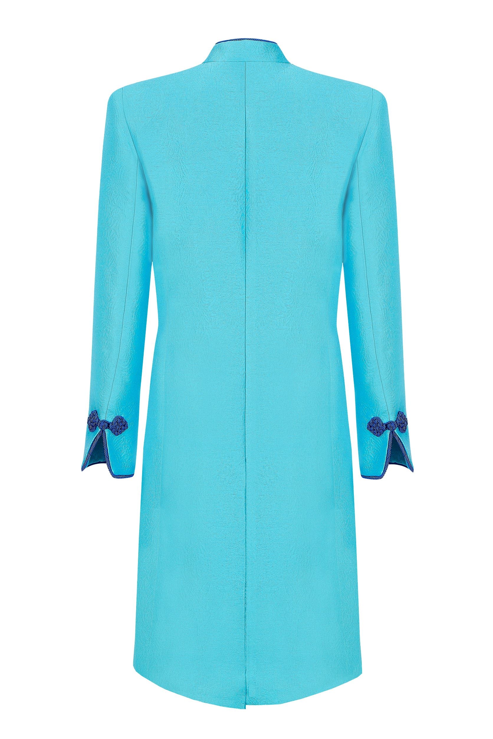 Vicky Turquoise Dress Coat | Lalage Beaumont
